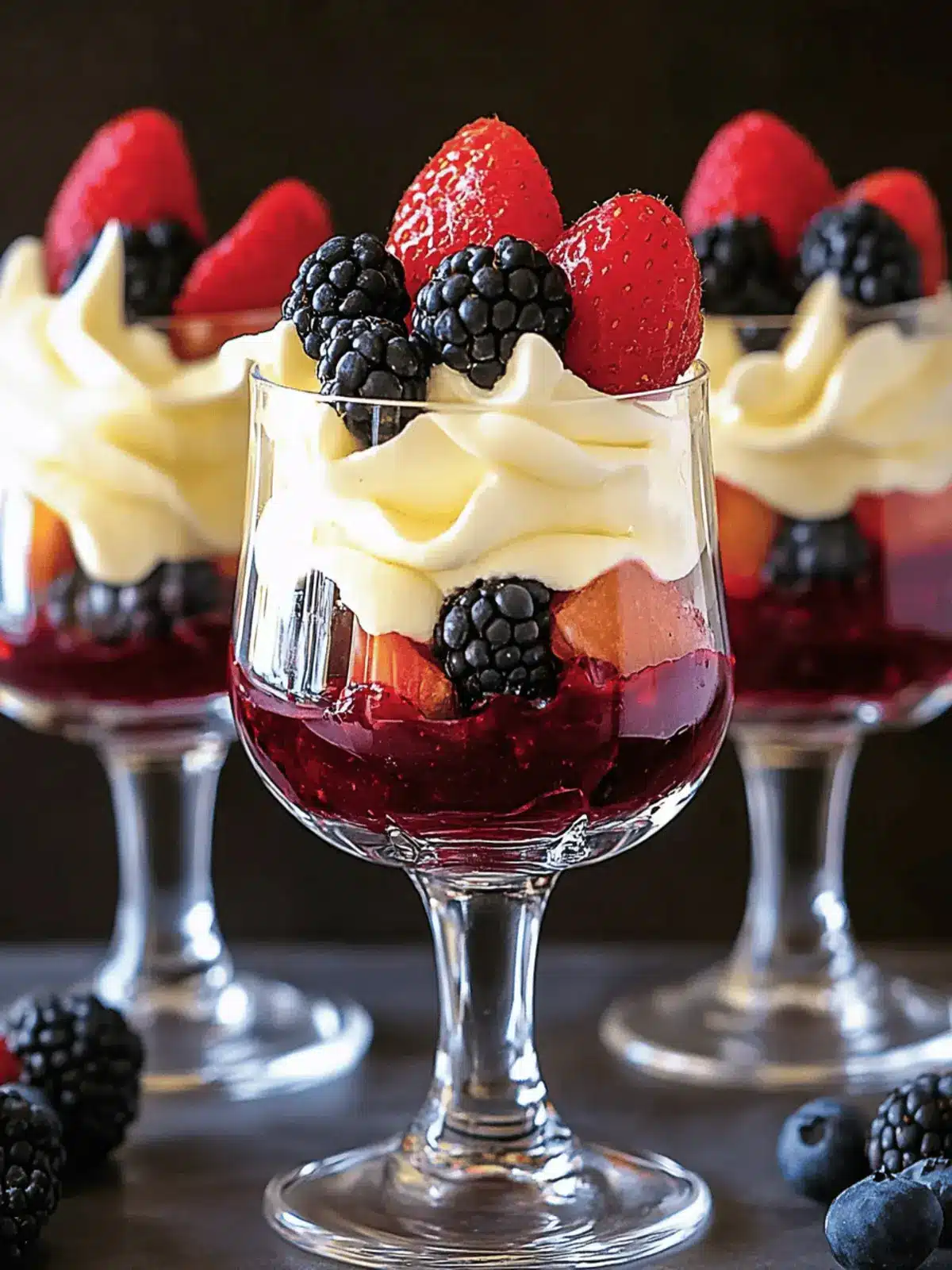 Delightful Mini Trifles with Fresh Fruits and Cream – Irresistible Dessert