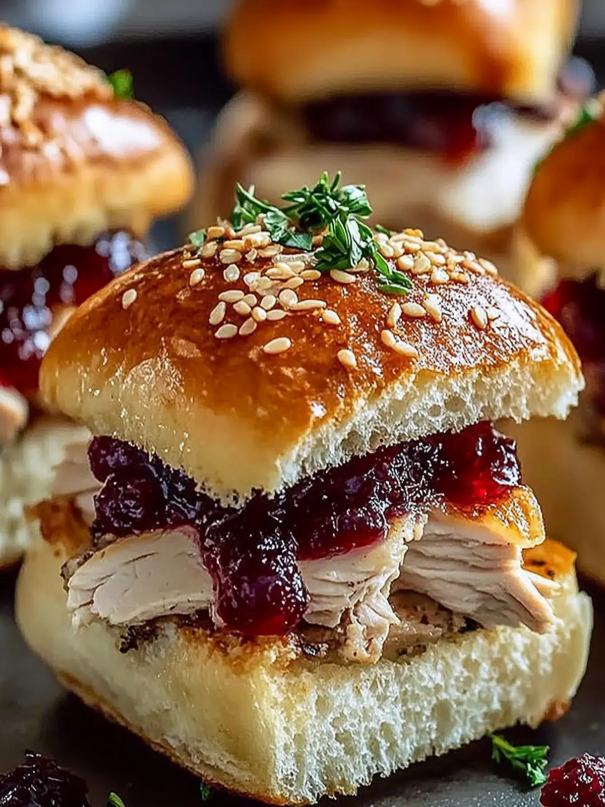 Irresistible Thanksgiving Leftover Turkey Cranberry Sliders