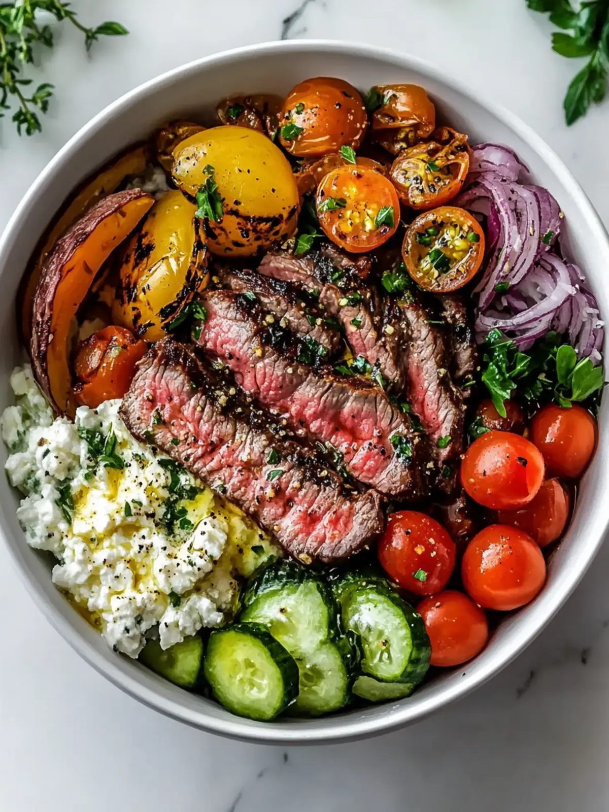 Ultimate Mediterranean Steak Bowl: A Delicious Feast
