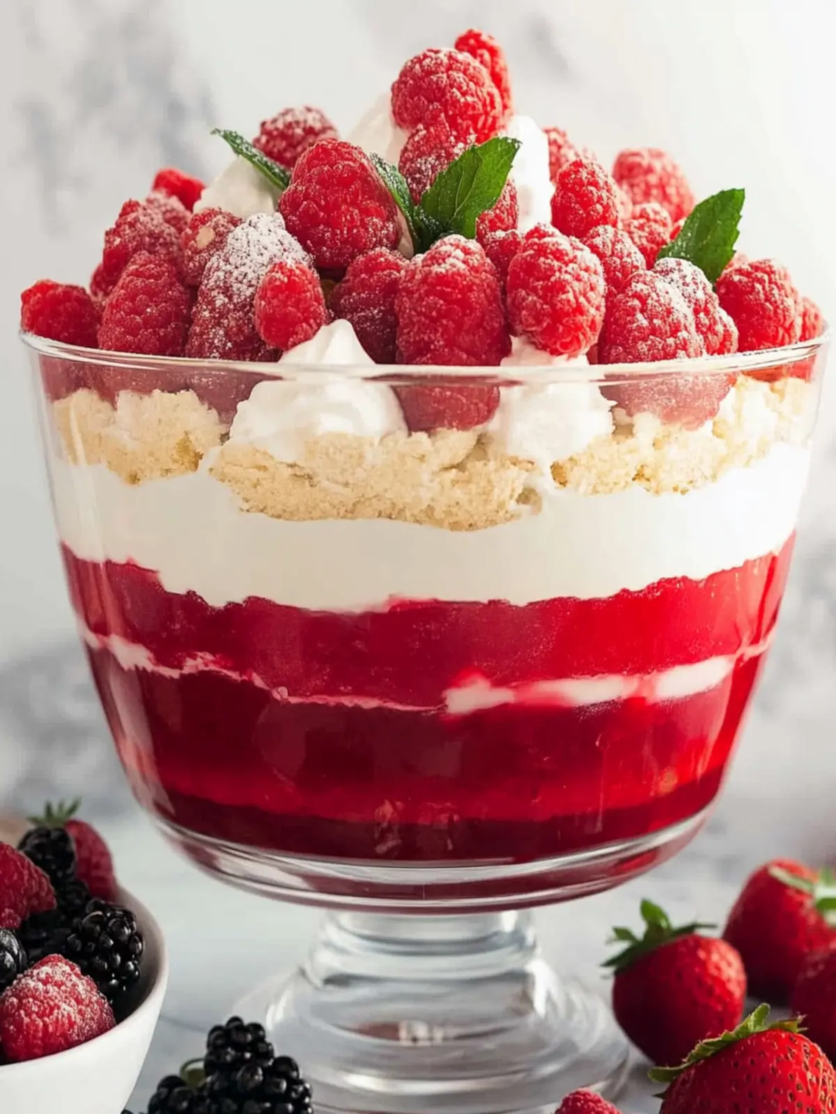 Irresistible Christmas Trifle with Strawberries and Raspberries