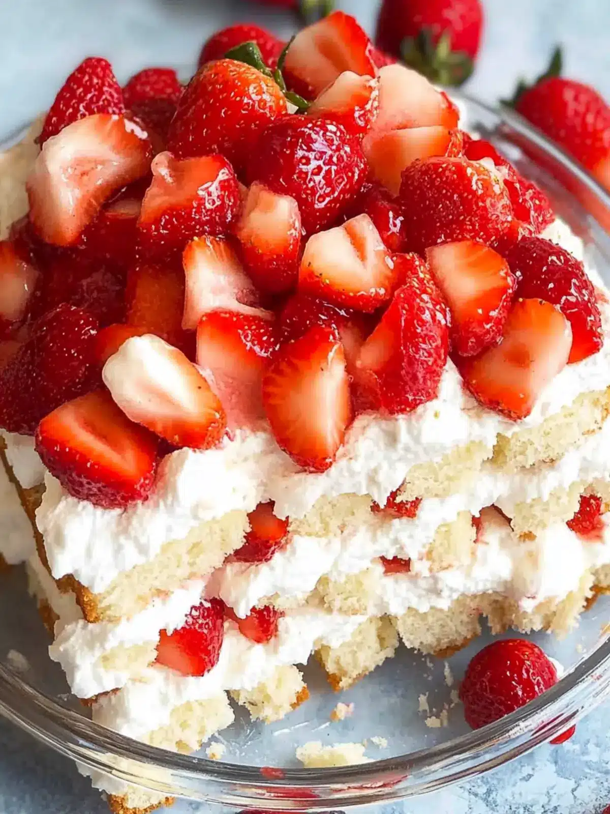 Irresistible Layered Strawberry Angel Food Cake Recipe