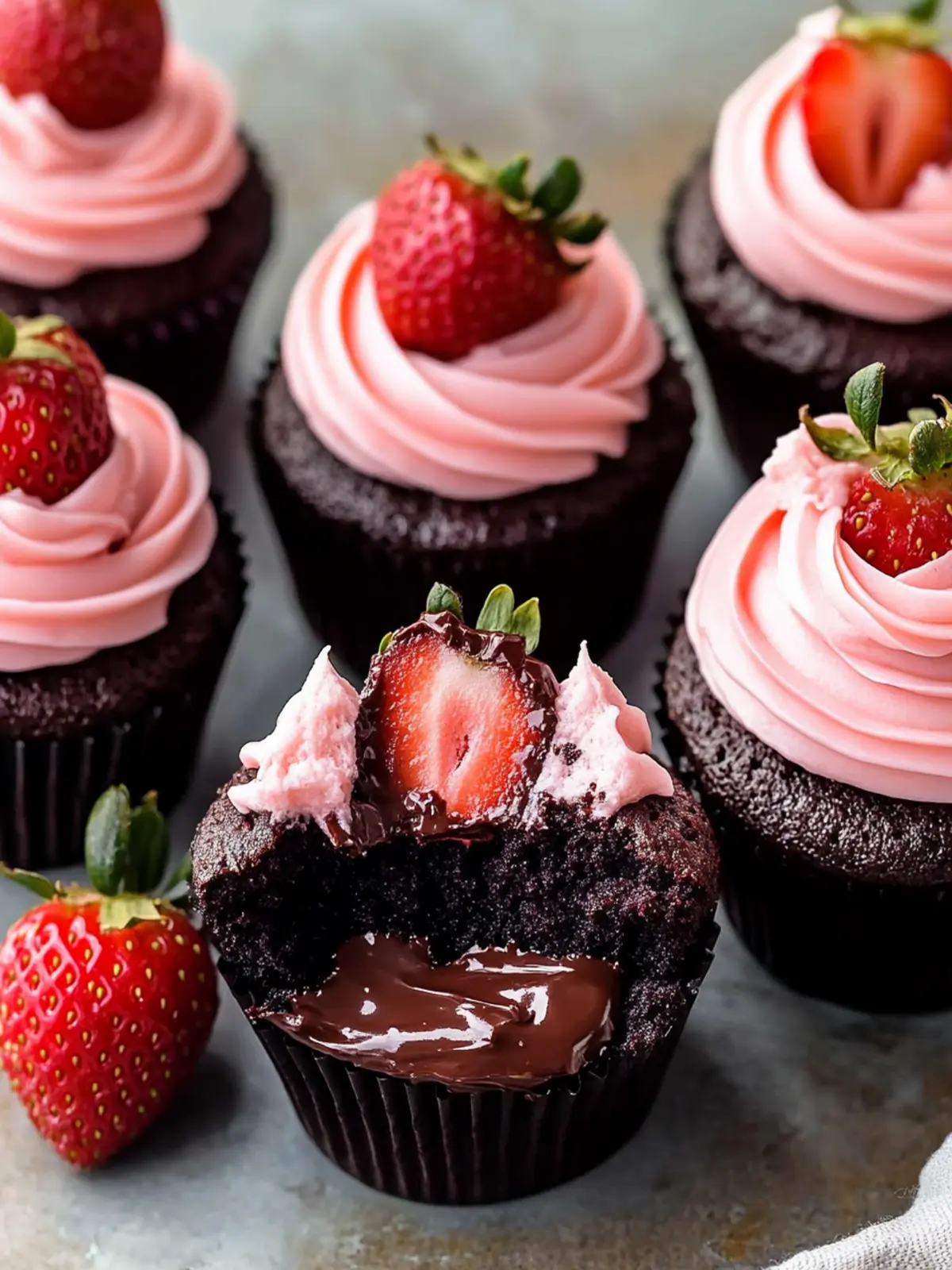Irresistible Chocolate Covered Strawberry Cupcakes Recipe