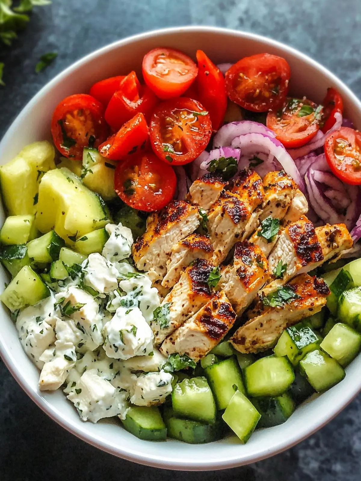 Irresistible Greek Chicken Bowls with Fresh Tzatziki