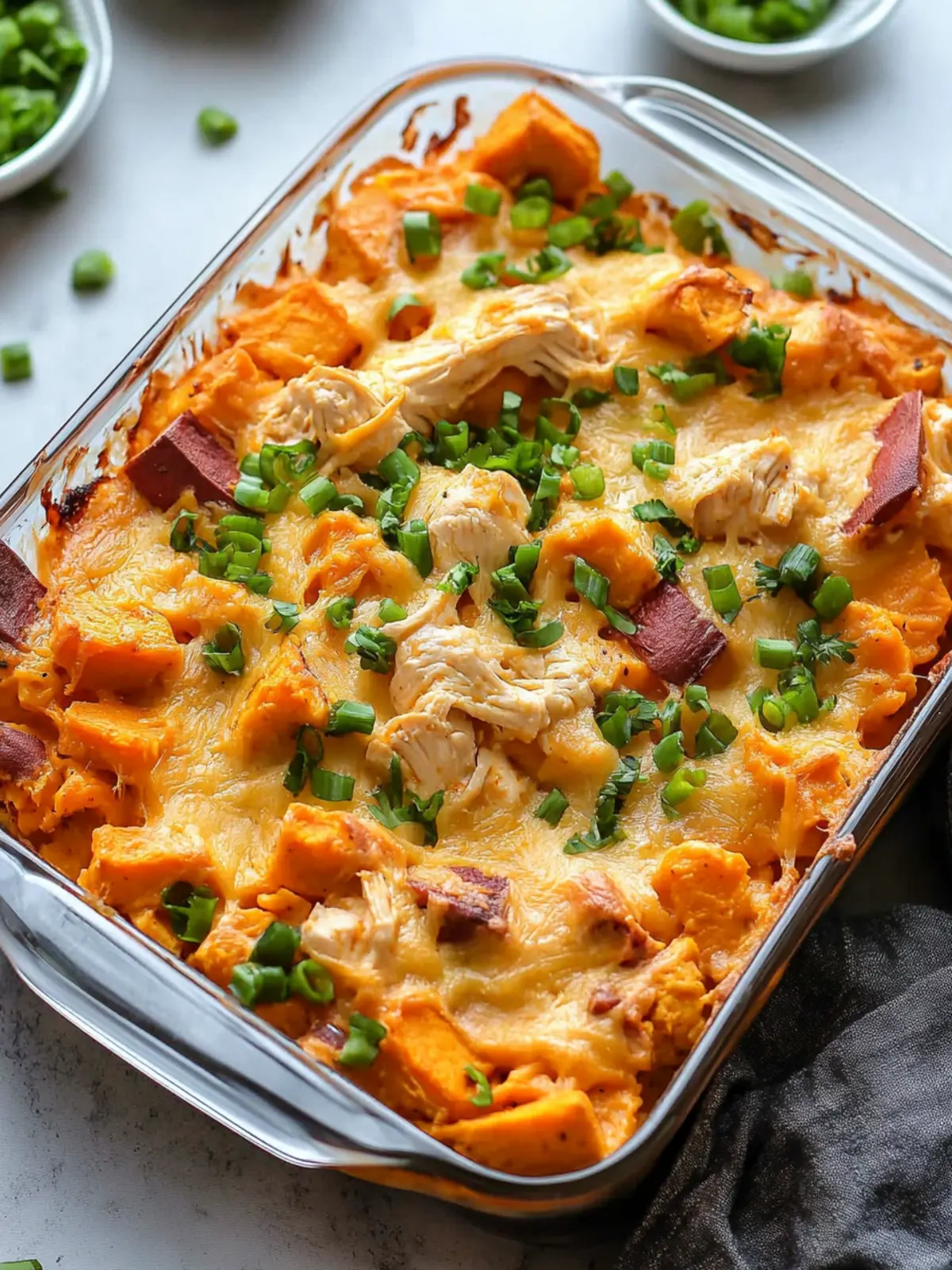 Irresistible Buffalo Chicken Sweet Potato Casserole