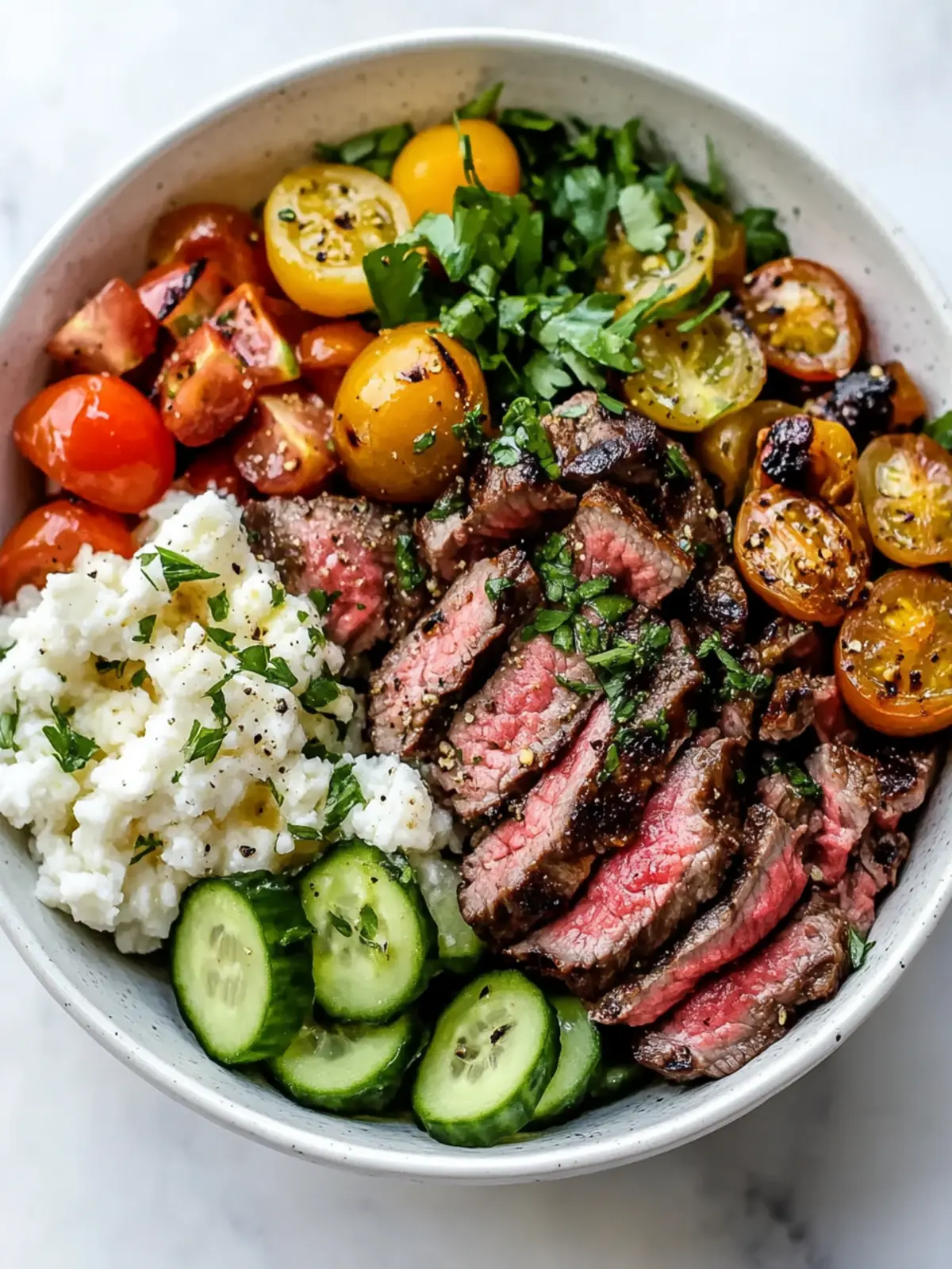 Ultimate Mediterranean Steak Bowl: A Delicious Feast