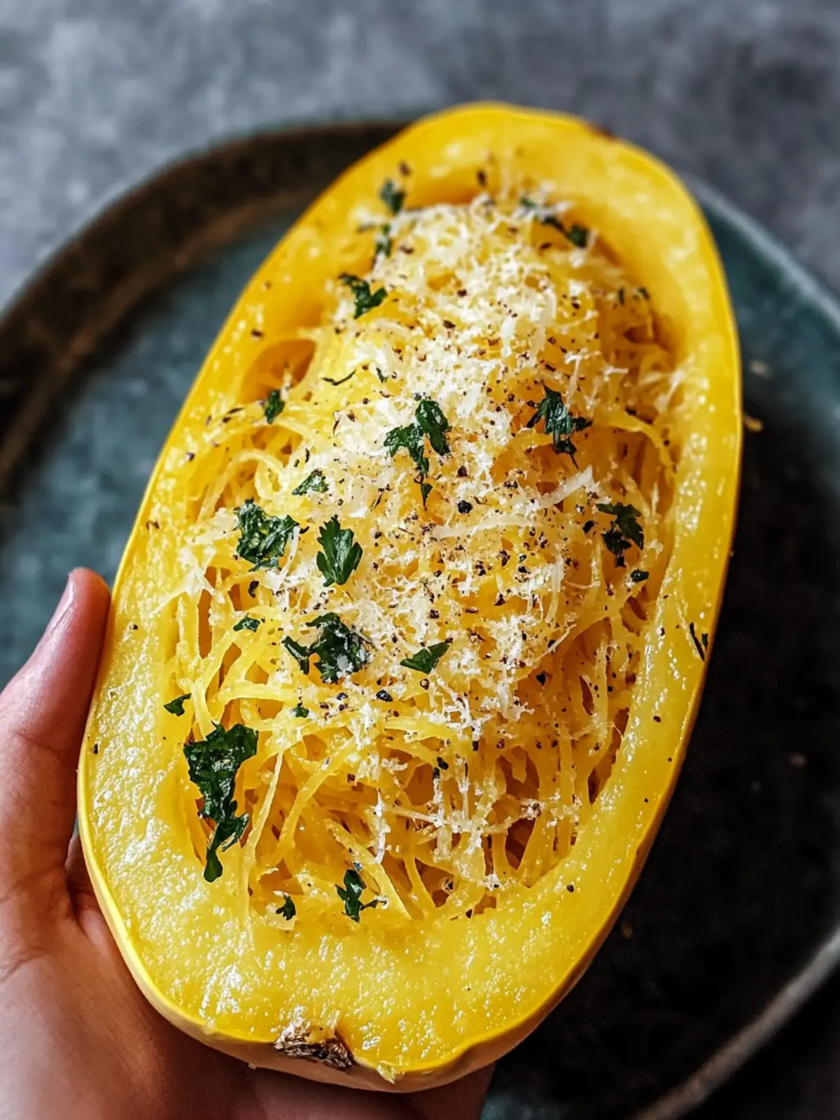 Irresistible Spaghetti Squash with Garlic and Parmesan Delight