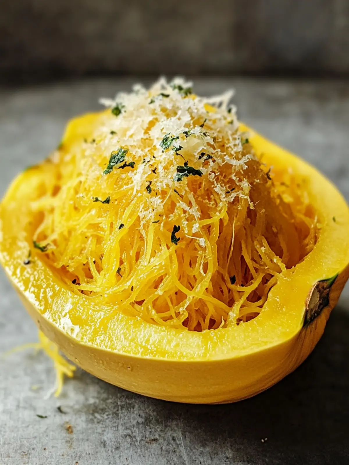 Irresistible Spaghetti Squash with Garlic and Parmesan Delight