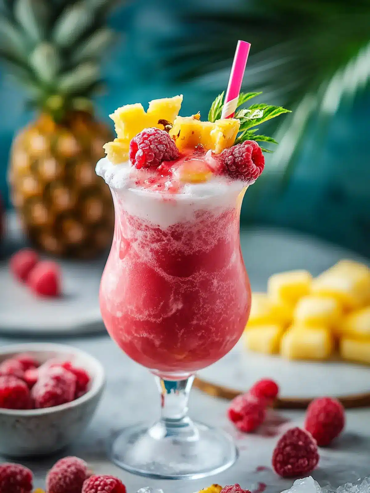 Irresistible Raspberry Piña Colada Smoothie Delight